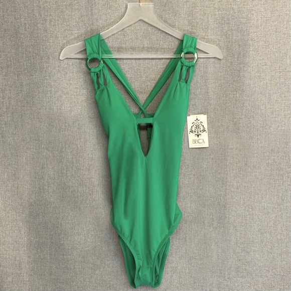 BECCA | Swim | Becca Color Code Skylar Plunge W Ring Strap One Piece ...